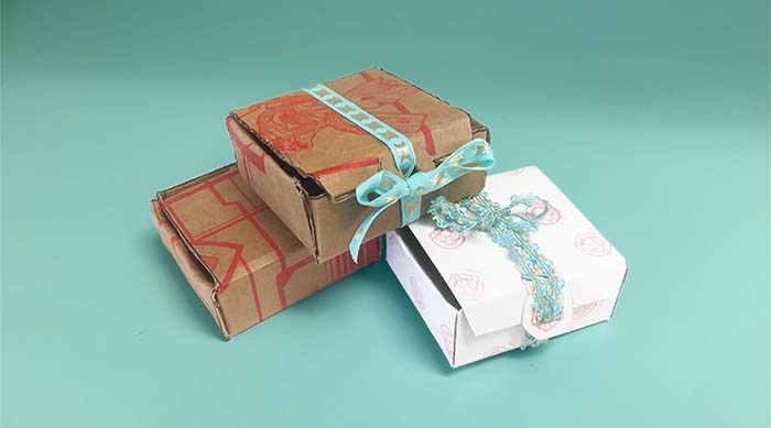 DIY Cardboard Box Gift Boxes With Lace Ties