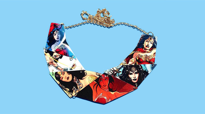 Comic Book Cutout Necklaces and Jewelry by Artefaktual